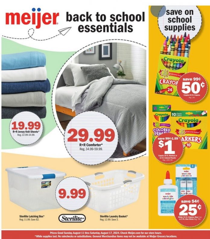Meijer Back to School Ad Aug 11 – Aug 17, 2024
