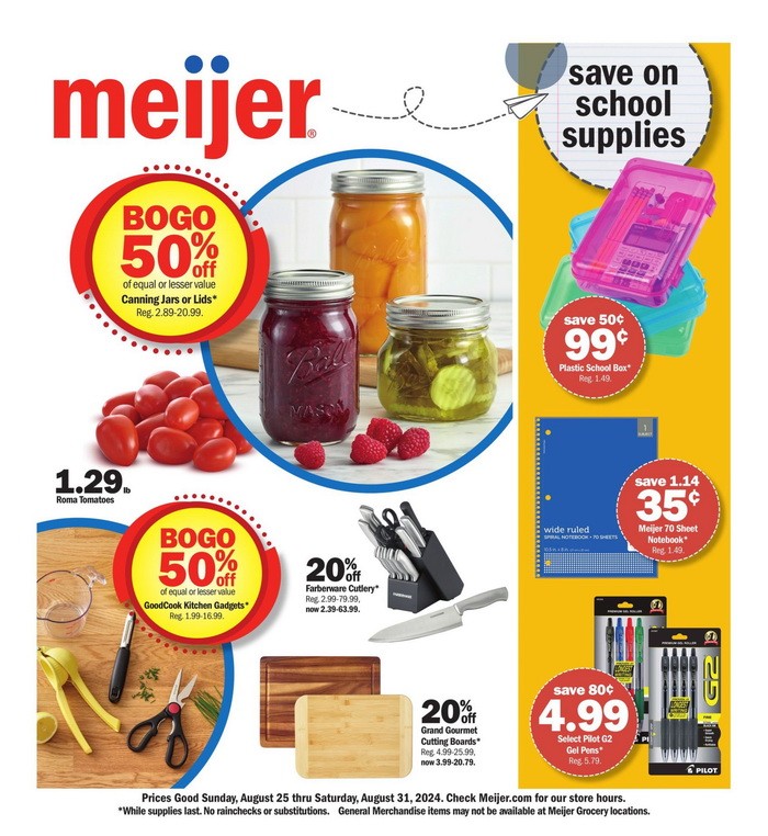 Meijer Back to School Ad Aug 25 – Aug 31, 2024