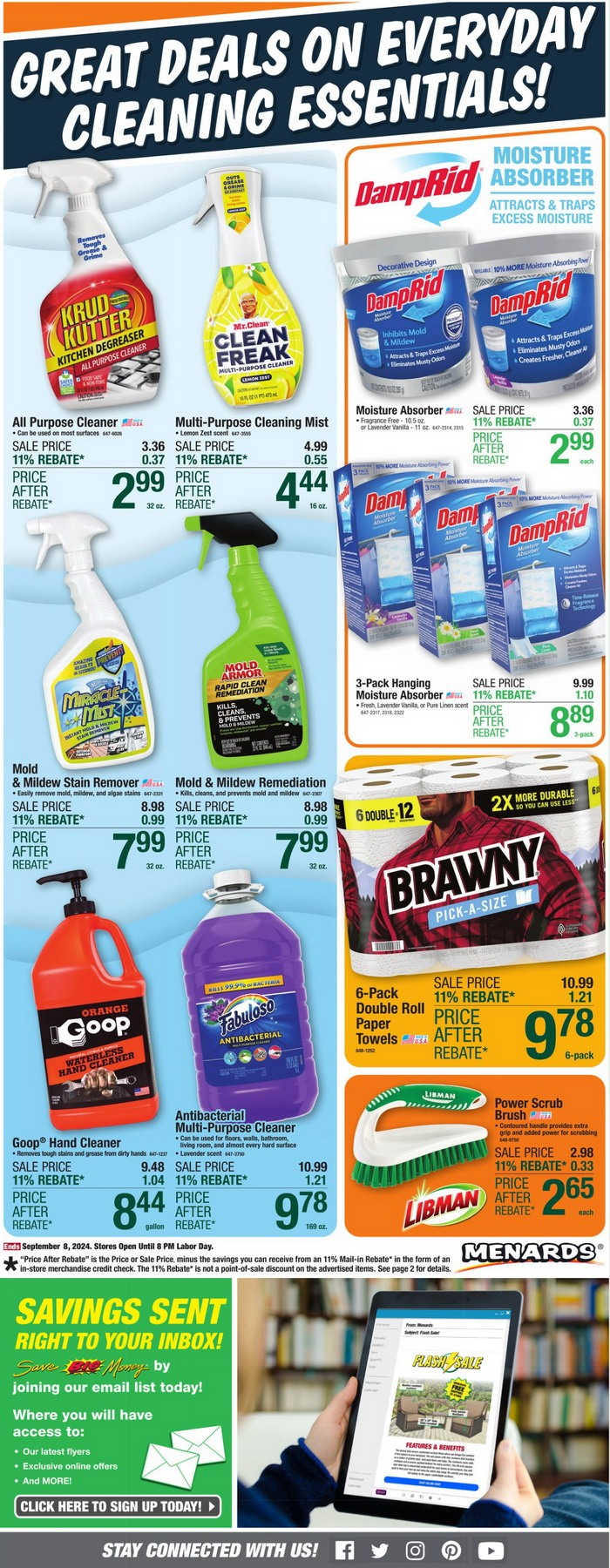 Menards Home Essential Ad Aug 29 – Sep 08, 2024