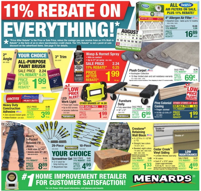 Menards Weekly Ad Aug 08 – Aug 18, 2024
