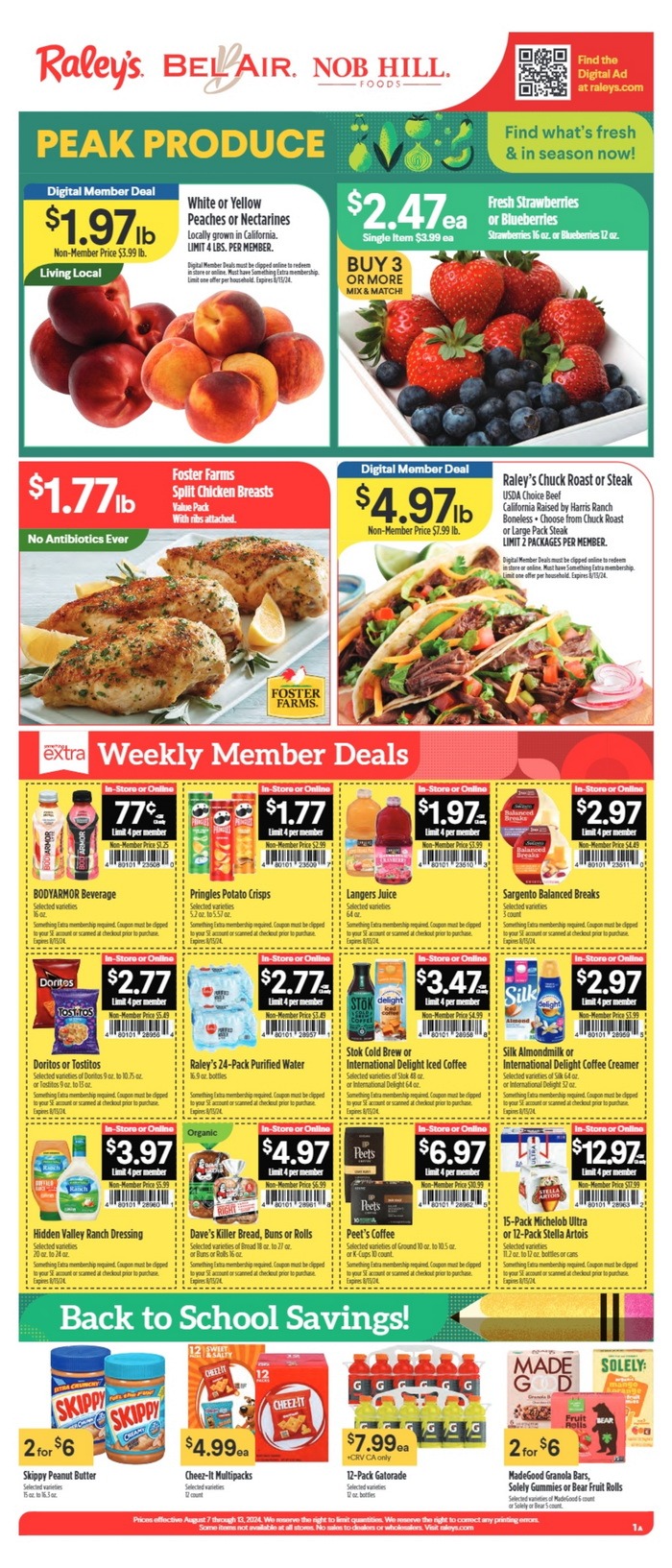 Raley's Weekly Ad Aug 07 – Aug 13, 2024 (Back to School Promotion Included)
