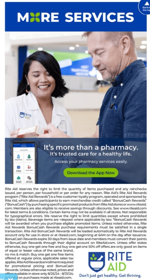 Rite Aid Weekly Ad Aug 25 – Aug 31, 2024