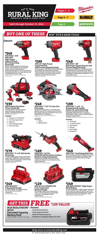 Rural King Tool Ad Until Oct 31, 2024