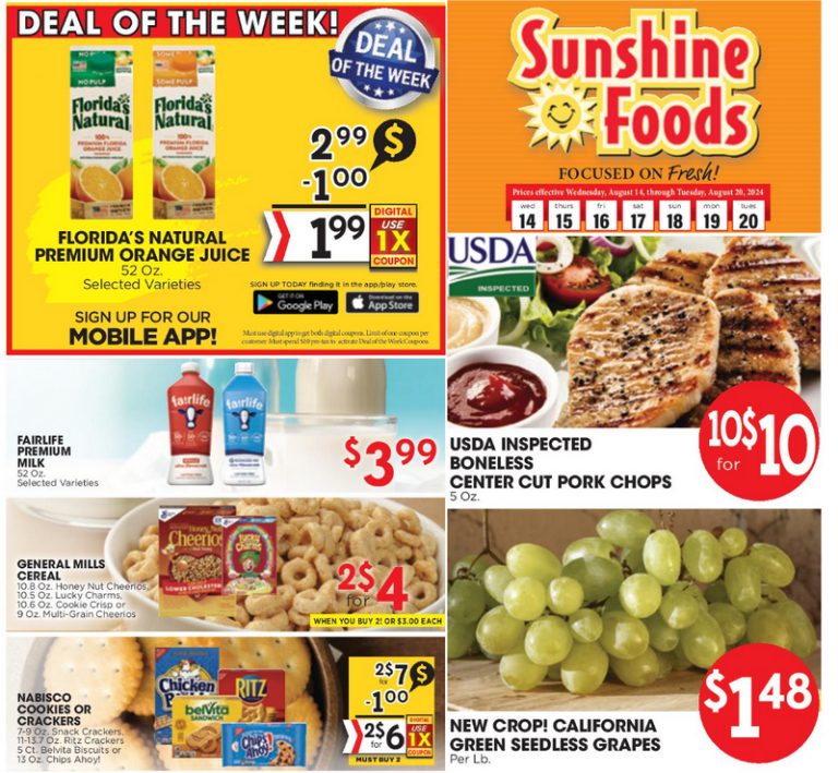 Sunshine Foods Weekly Ad Aug 14 – Aug 20, 2024