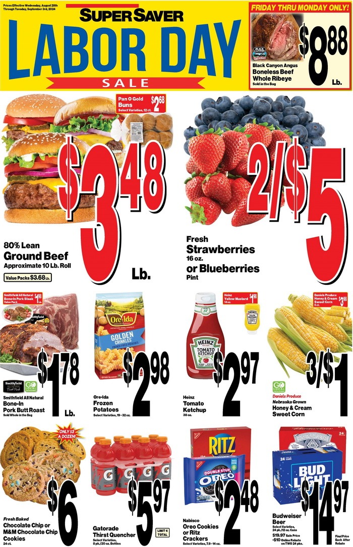 Super Saver Weekly Ad Aug 28 – Sep 03, 2024 (Labor Day Promotion Included)