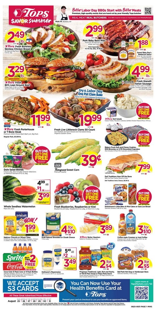 Tops Weekly Ad Aug 25 – Aug 31, 2024