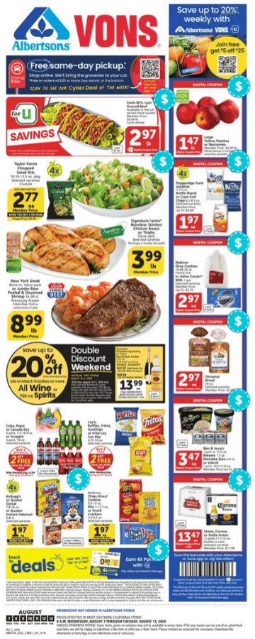 Vons Weekly Ad Aug 07 – Aug 13, 2024