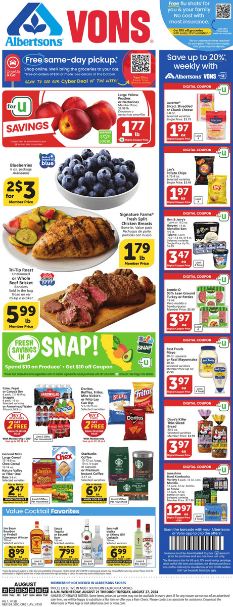 Vons Weekly Ad Aug 21 – Aug 27, 2024