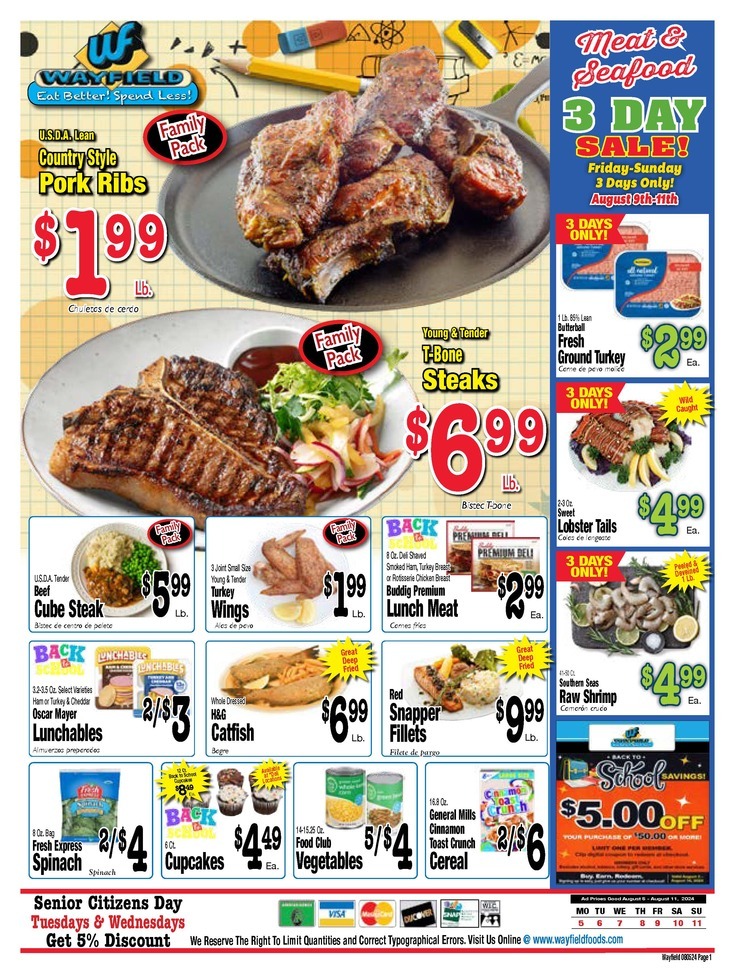 Wayfield Foods Weekly Ad Aug 05 – Aug 11, 2024 (Back to School ...