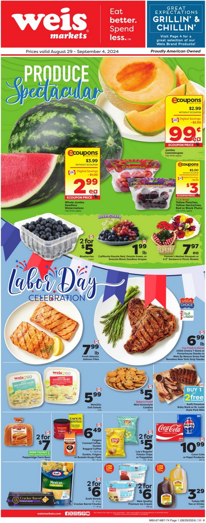 Weis Markets Weekly Ad Aug 29 – Sep 04, 2024 (Labor Day Promotion Included)