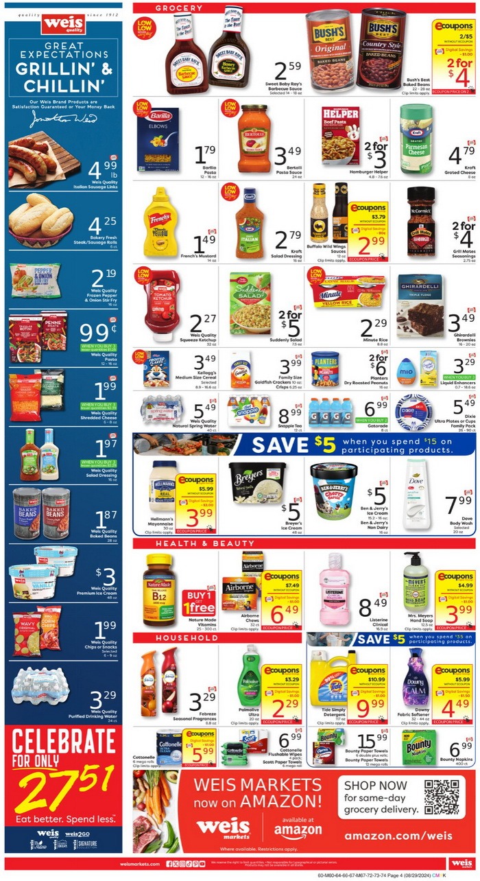 Weis Markets Weekly Ad Aug 29 – Sep 04, 2024 (Labor Day Promotion Included)