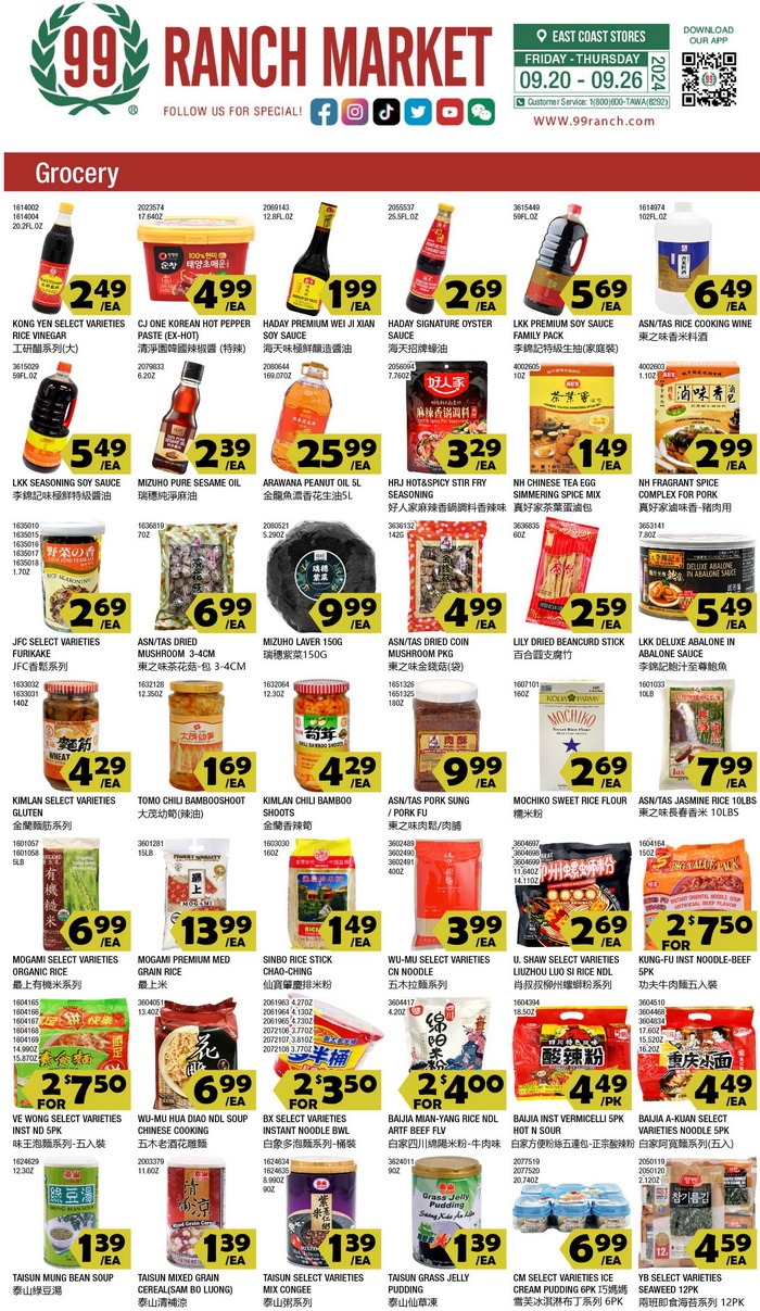 99 Ranch Market Weekly Ad Sep 20 – Sep 26, 2024