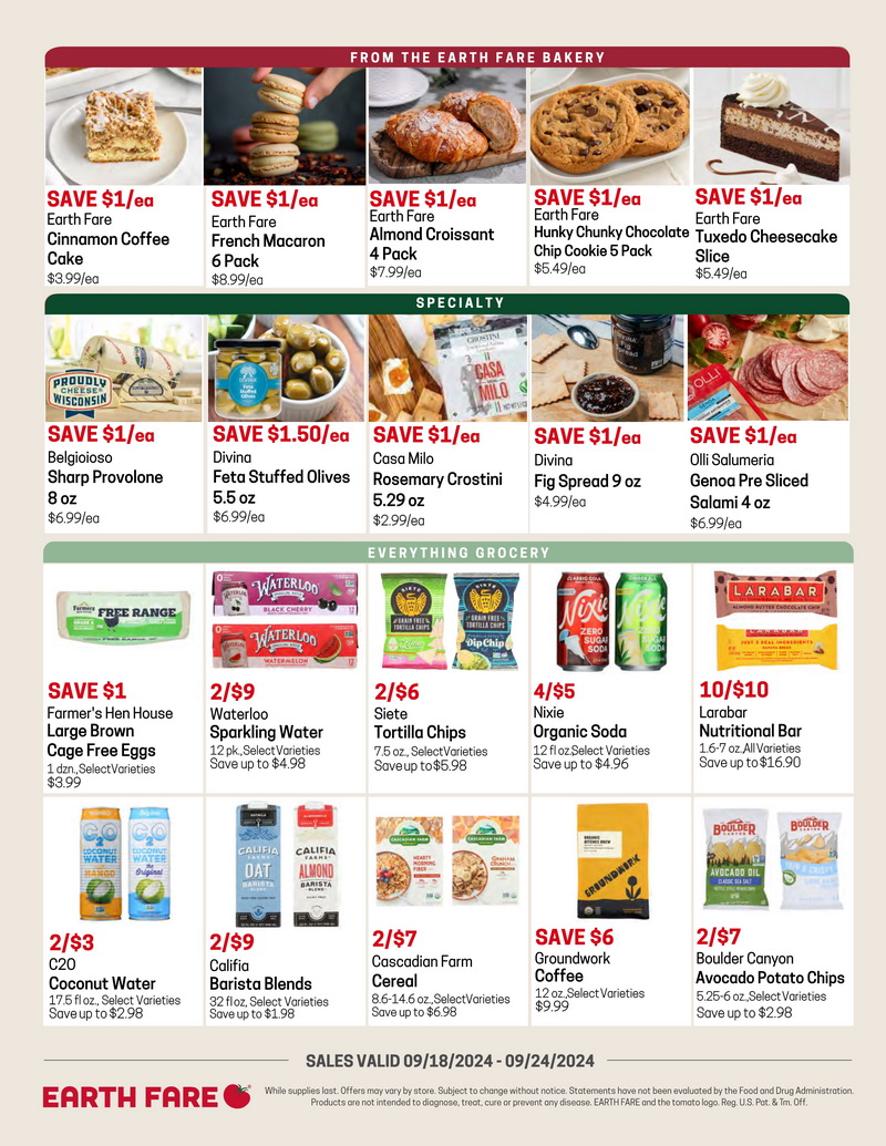 Earth Fare Weekly Ad Sep 18 – Sep 24, 2024