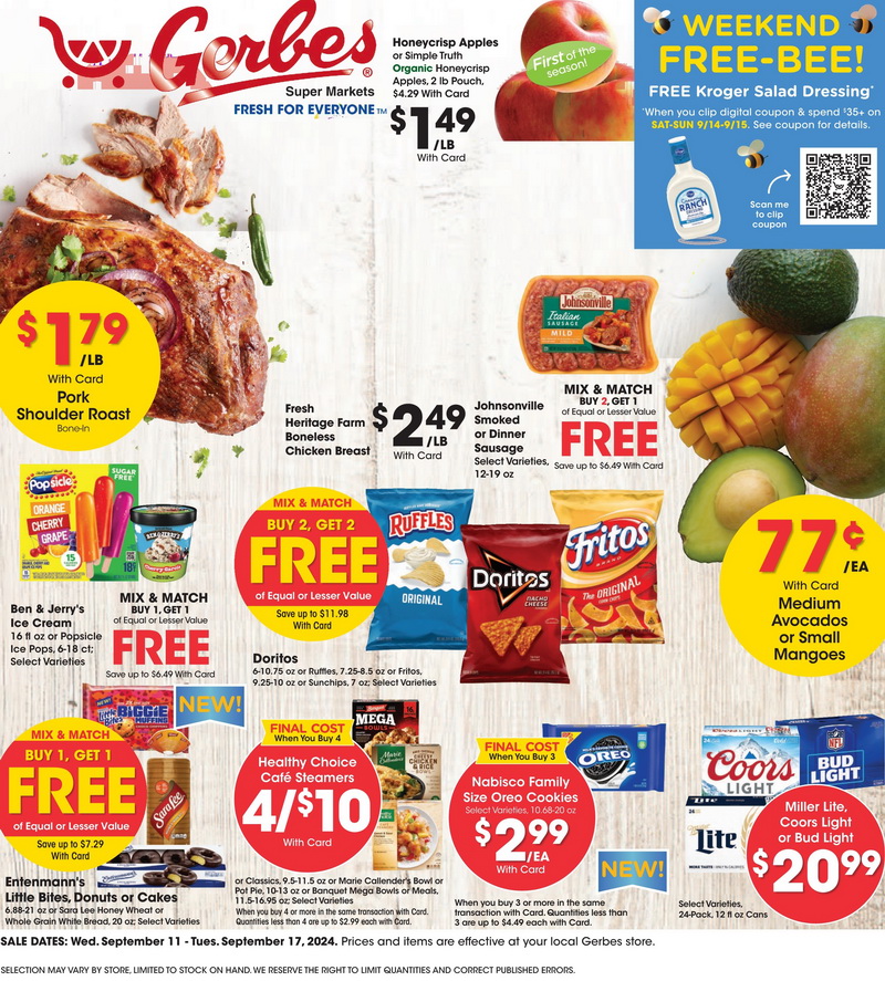 Gerbes Weekly Ad Sep 11 – Sep 17, 2024 ( Halloween Promotion Included)