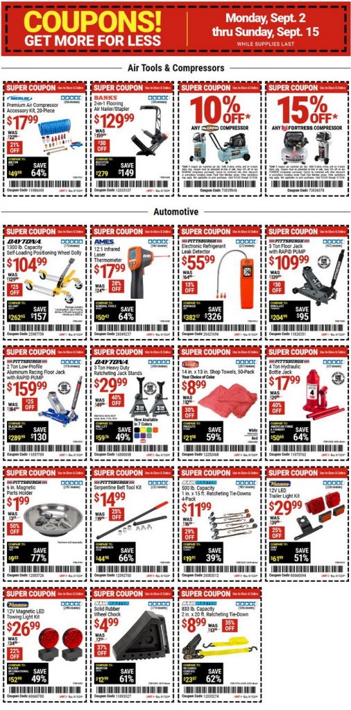 Harbor Freight Coupon Sale Sep 02 – Sep 15, 2024