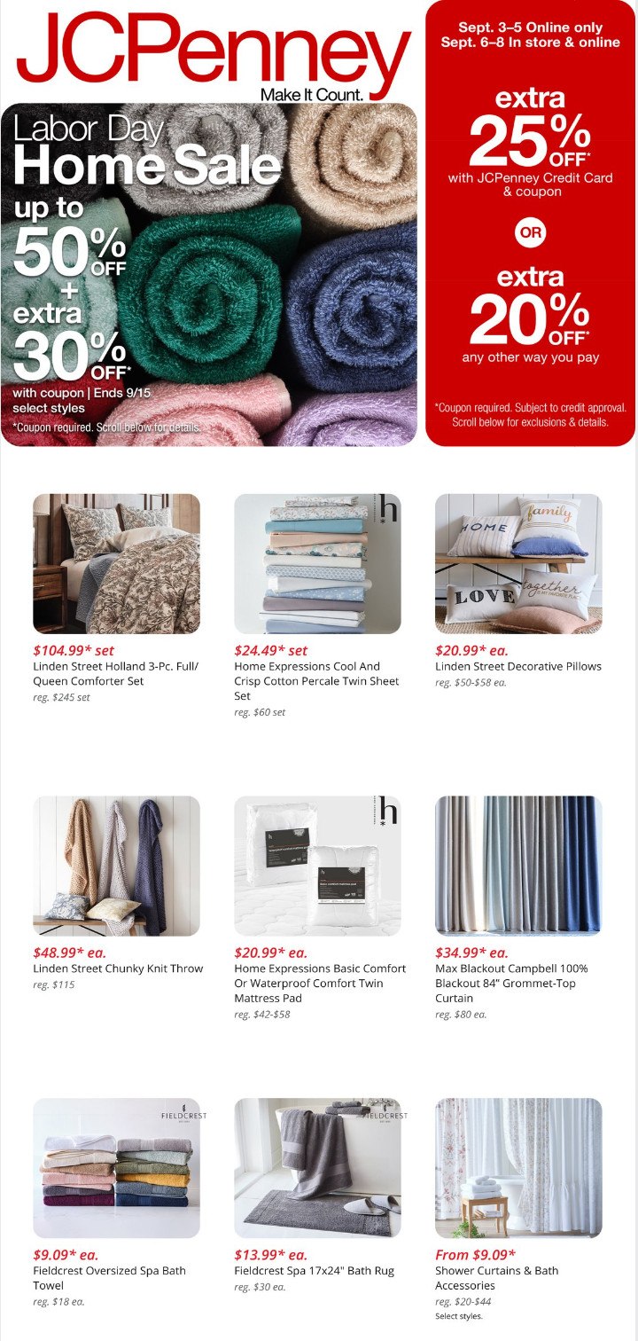 JCPenney Weekly Ad Sep 03 – Sep 08, 2024 (Labor Day Promotion Included)
