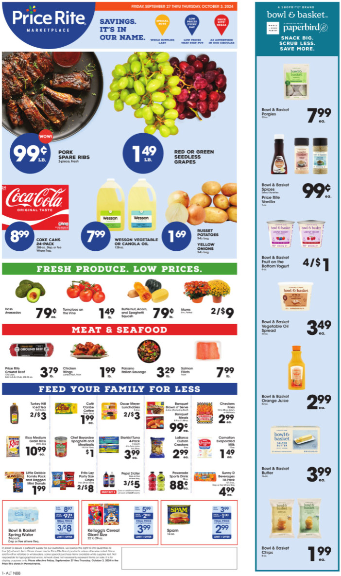 Price Rite Weekly Ad Sep 27 – Oct 03, 2024