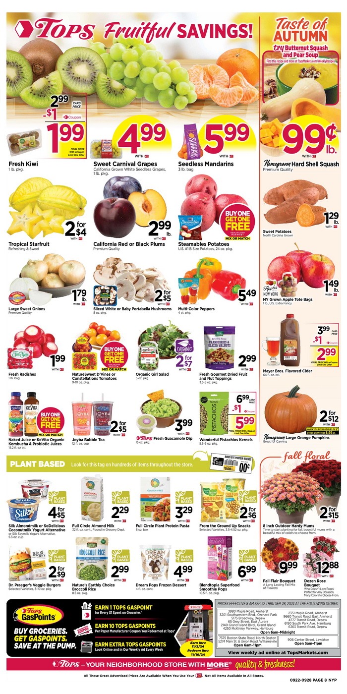 Tops Weekly Ad Sep 22 – Sep 28, 2024