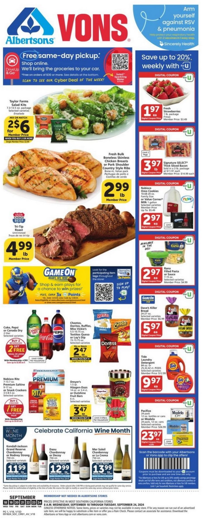 Vons Weekly Ad Sep 18 – Sep 24, 2024