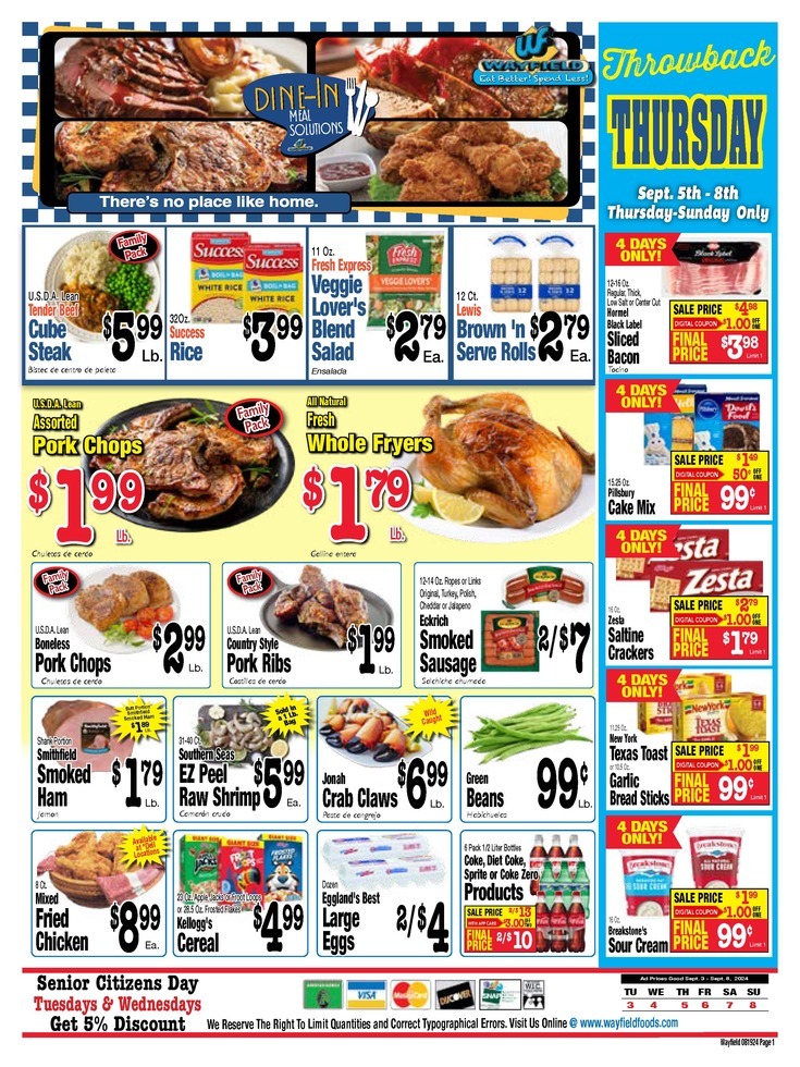 Wayfield Foods Weekly Ad Sep 03 – Sep 08, 2024