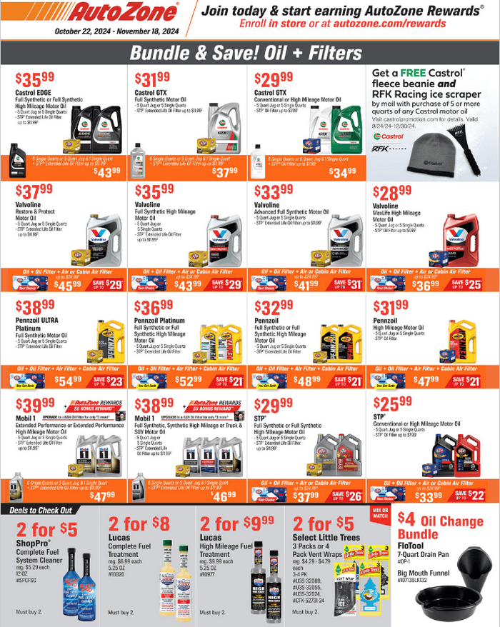 AutoZone Monthly Ad Oct 22 – Nov 18, 2024