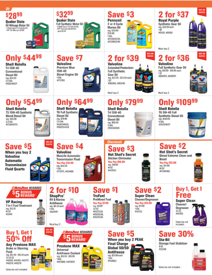 AutoZone Monthly Ad Oct 22 – Nov 18, 2024