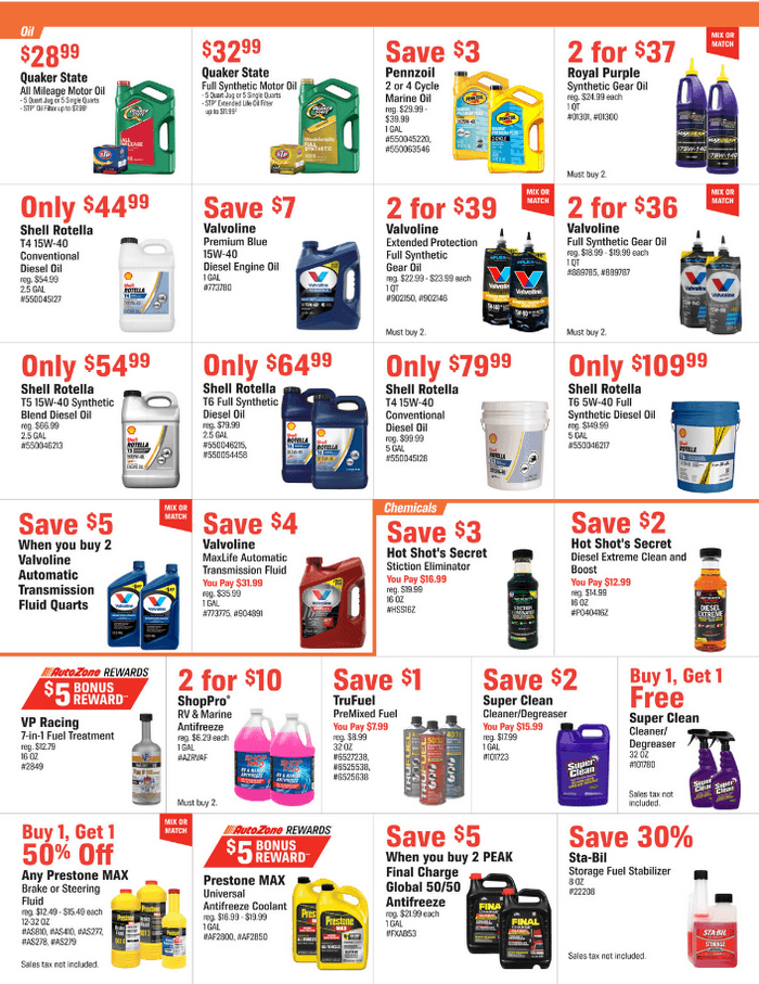 AutoZone Monthly Ad Oct 22 – Nov 18, 2024