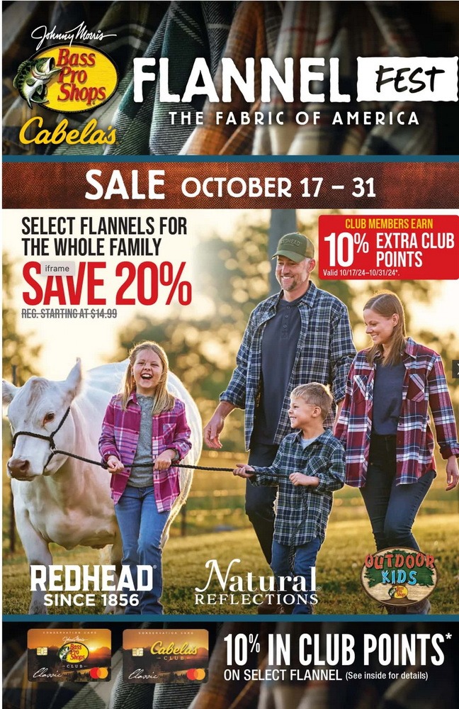 Bass Pro Shops Flannel Ad Oct 17 – Oct 31, 2024
