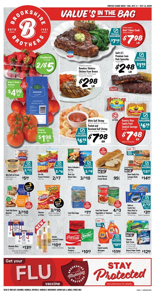 Brookshire Brothers Weekly Ad Oct 02 – Oct 08, 2024