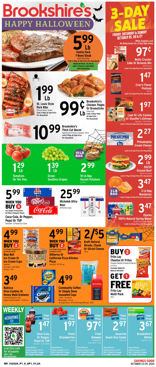 Brookshire's Weekly Ad Oct 23 – Oct 29, 2024 (Halloween Promotion Included)