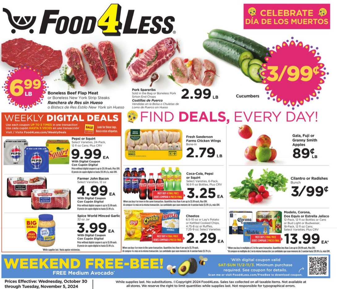 Food 4 Less Weekly Ad Oct 30 – Nov 05, 2024