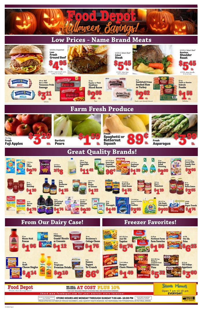 Food Depot Weekly Ad Oct 28 – Nov 03, 2024 (Halloween Promotion Included)