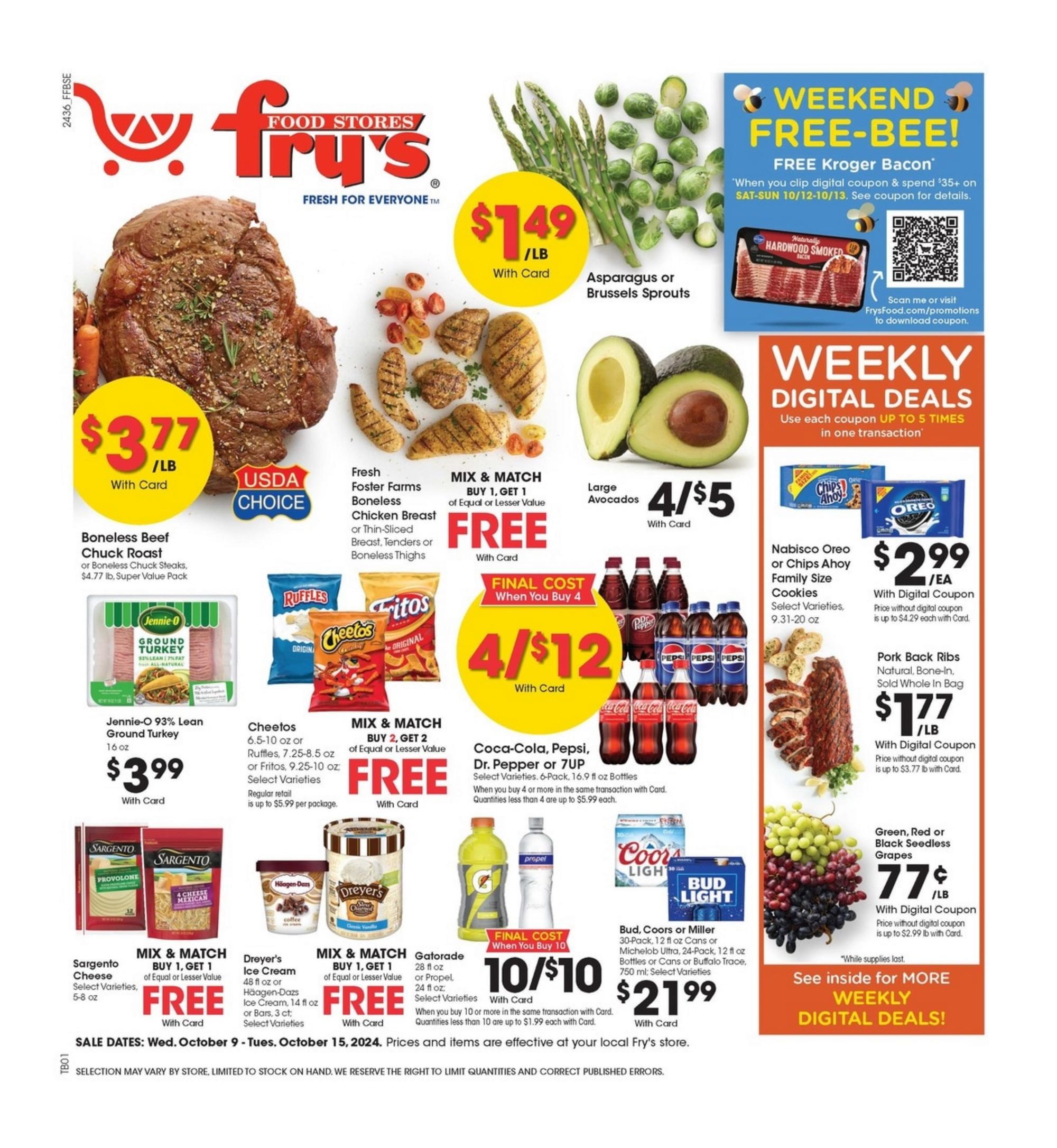 Fry's Food Weekly Ad Oct 09 – Oct 15, 2024 (Halloween Promotion Included)