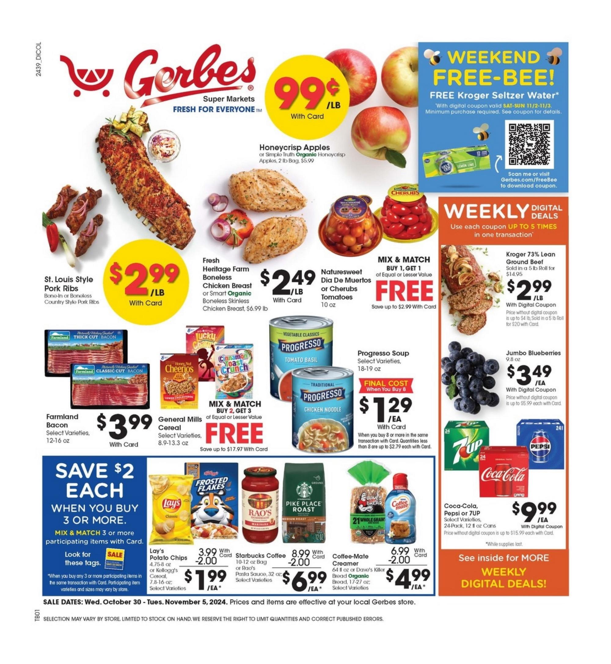 Gerbes Weekly Ad Oct 30 – Nov 05, 2024