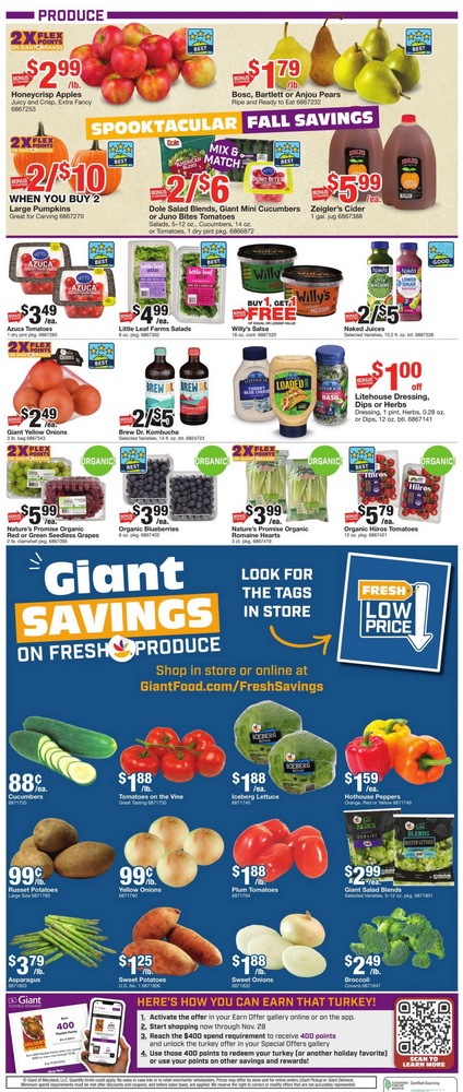 Giant Food Weekly Ad Oct 25 – Oct 31, 2024