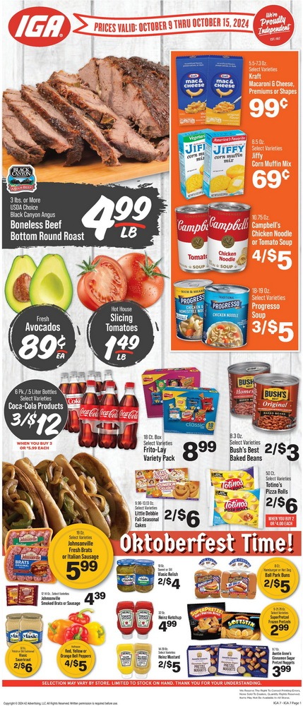 IGA Weekly Ad Oct 09 – Oct 15, 2024