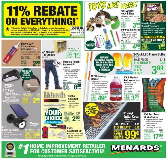 Menards Weekly Ad Oct 10 – Oct 20, 2024 (Halloween Promotion Included)