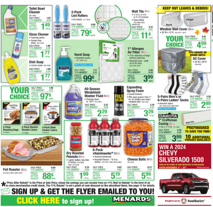 Menards Weekly Ad Oct 31 – Nov 10, 2024