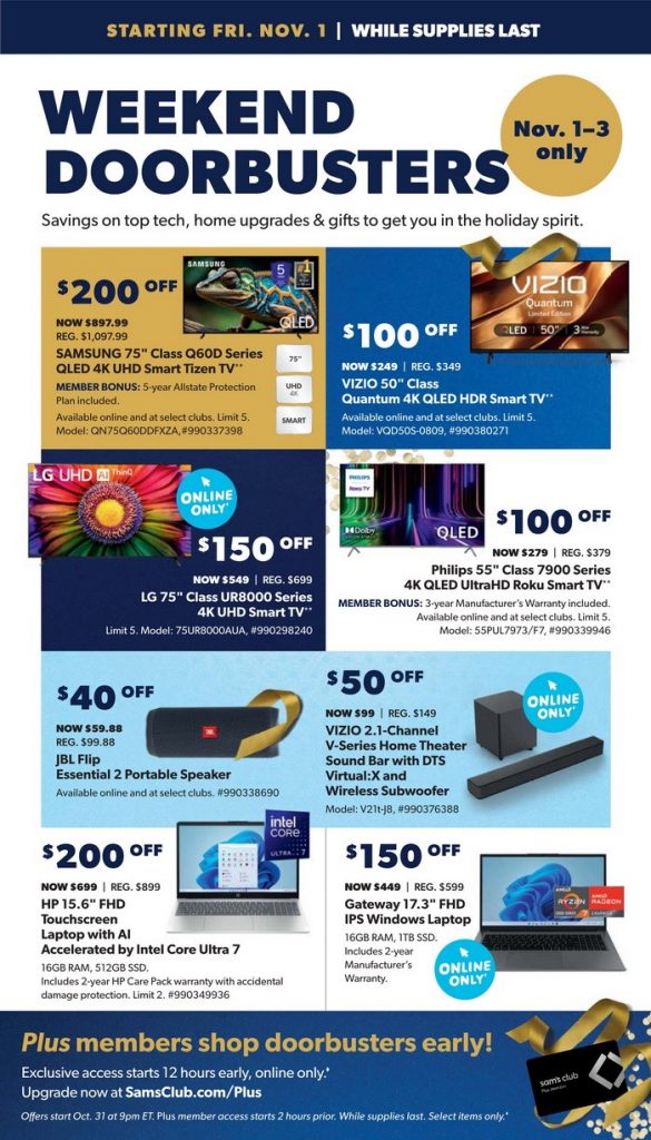 Sam's Club Instant Savings Ad Oct 30 – Dec 01, 2024