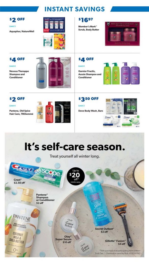 Sam's Club Instant Savings Ad Oct 30 – Dec 01, 2024