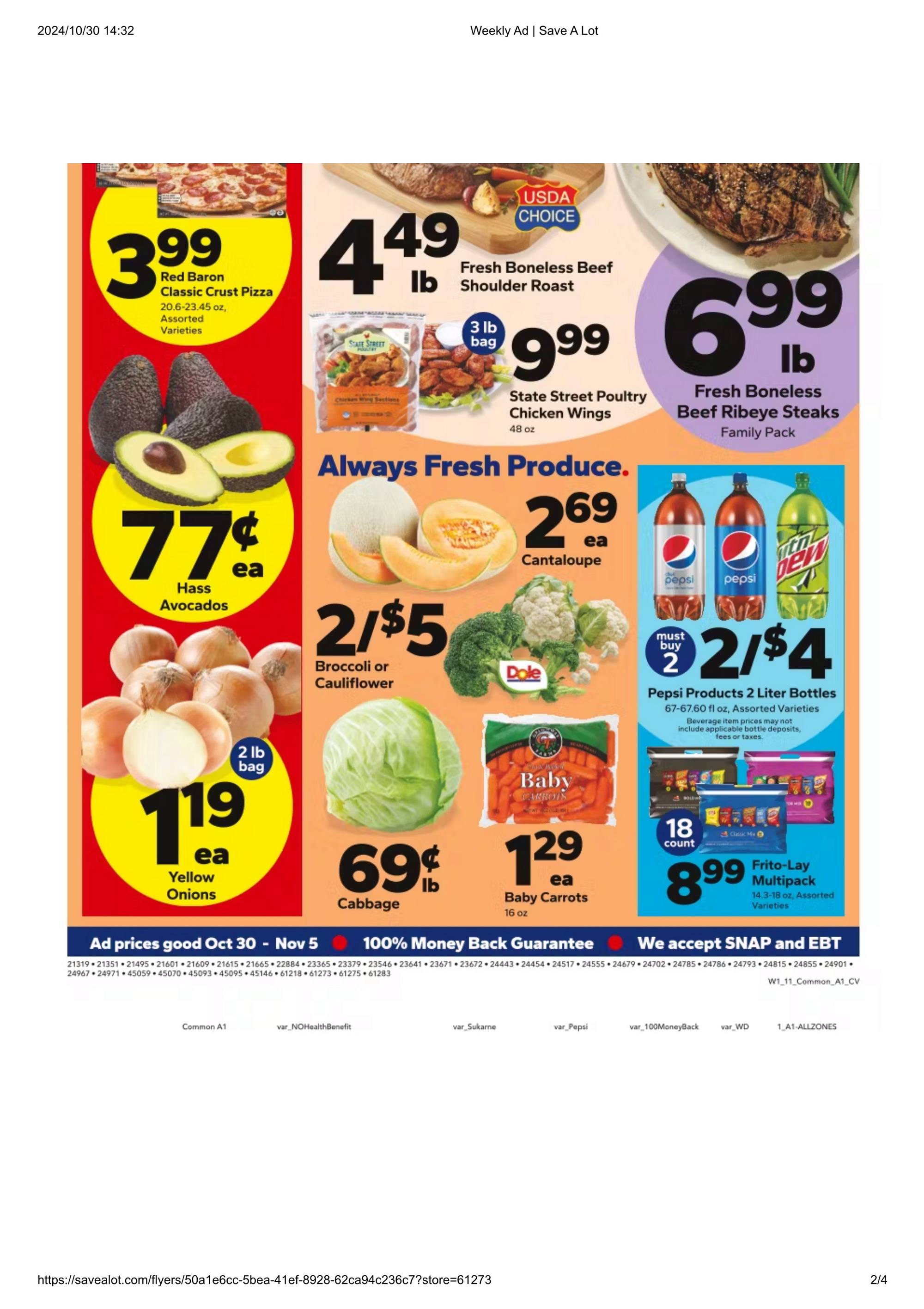 Save A Lot Weekly Ad Oct 30 – Nov 05, 2024