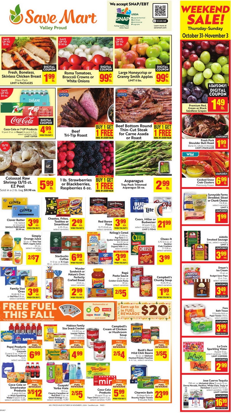 Save Mart Supermarkets Weekly Ad Oct 30 – Nov 05, 2024