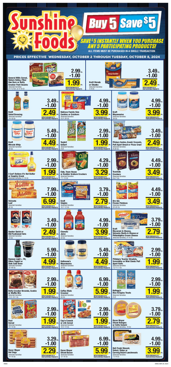 Sunshine Foods Weekly Ad Oct 02 – Oct 08, 2024