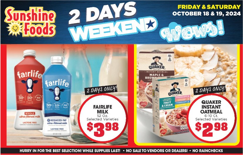 Sunshine Foods Weekly Ad Oct 16 – Oct 22, 2024