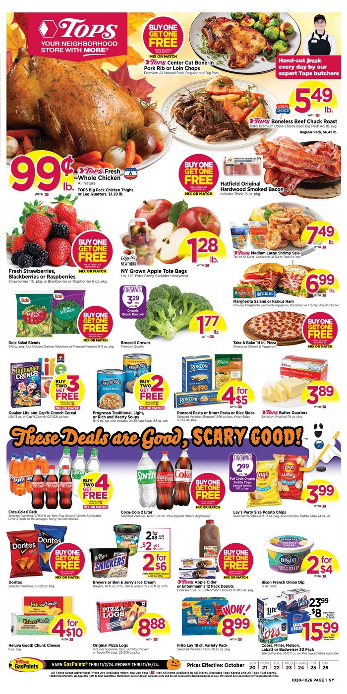 Tops Weekly Ad Oct 20 – Oct 26, 2024 (Halloween Promotion Included)