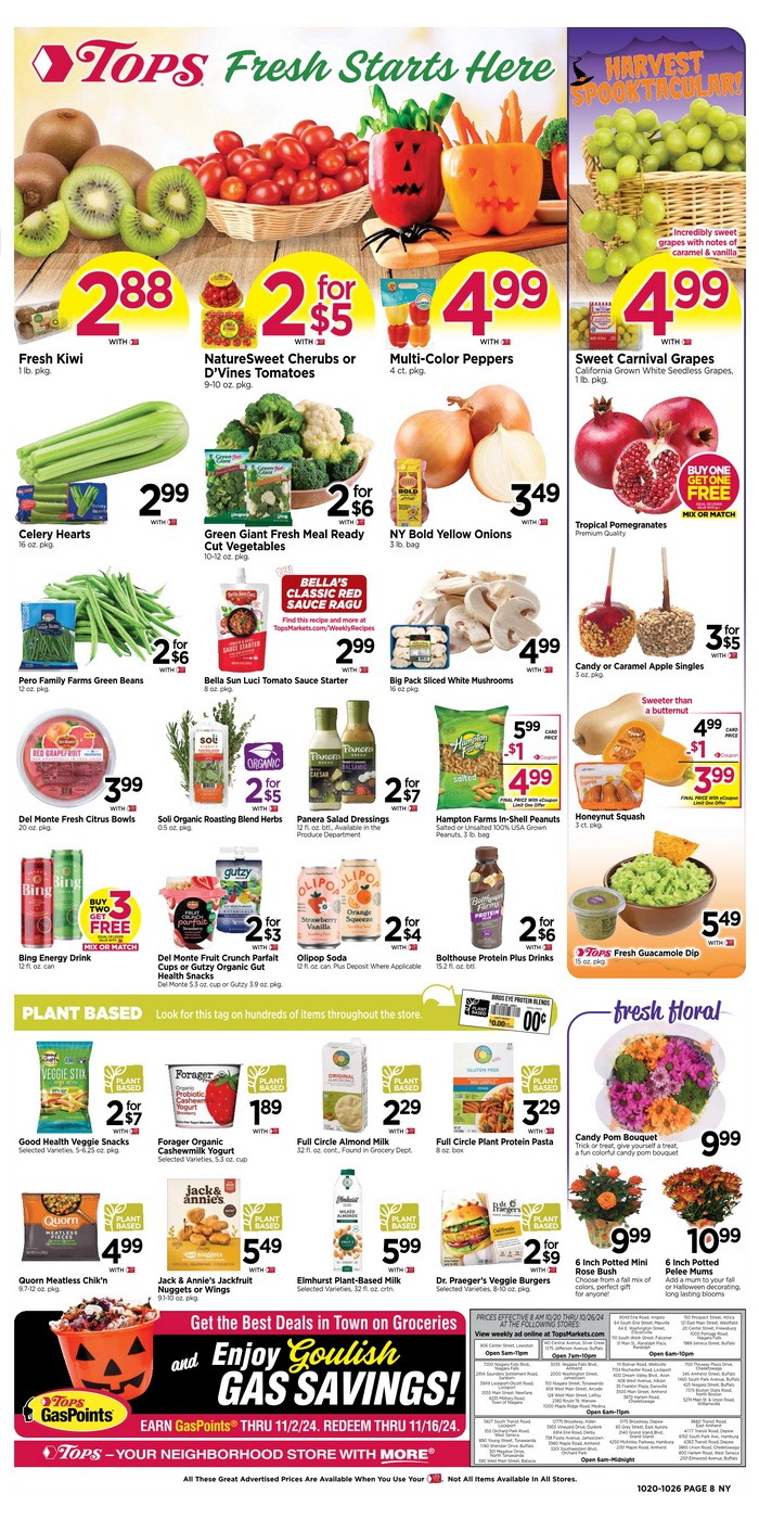 Tops Weekly Ad Oct 20 – Oct 26, 2024 (Halloween Promotion Included)