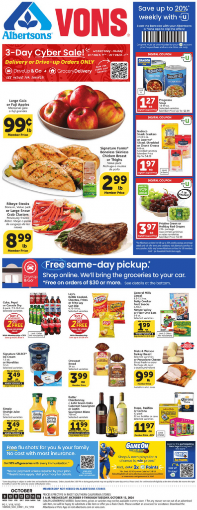Vons Weekly Ad Oct 09 – Oct 15, 2024
