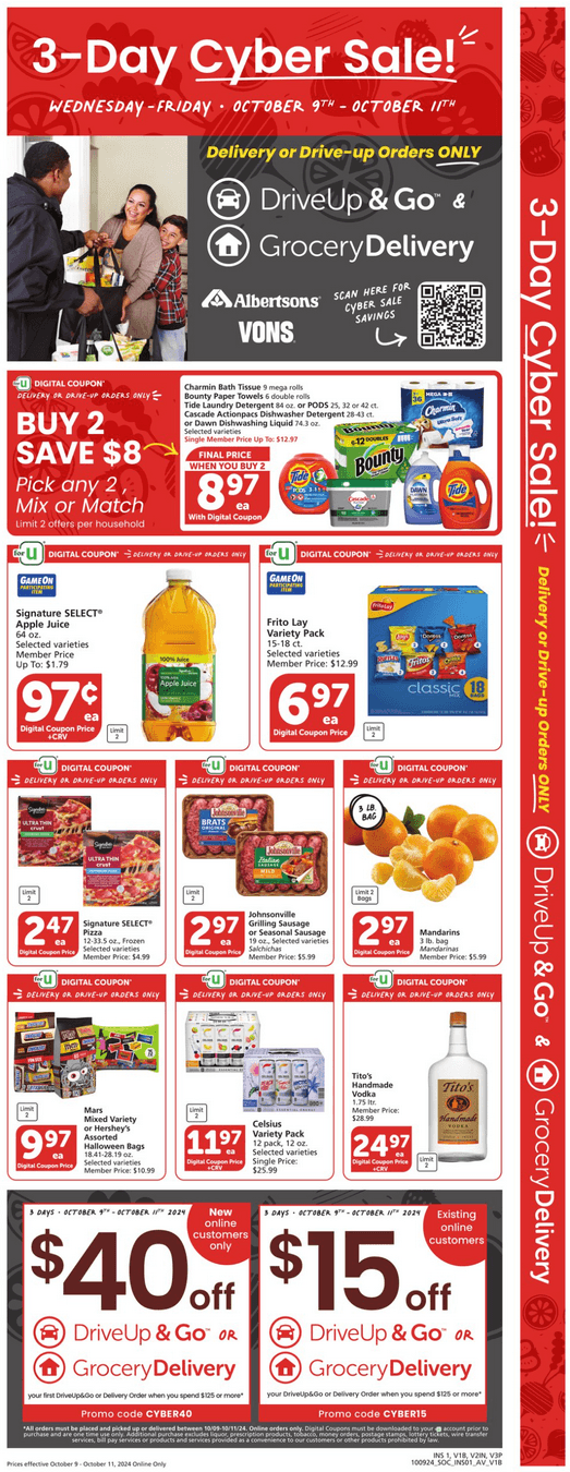 Vons Weekly Ad Oct 09 – Oct 15, 2024