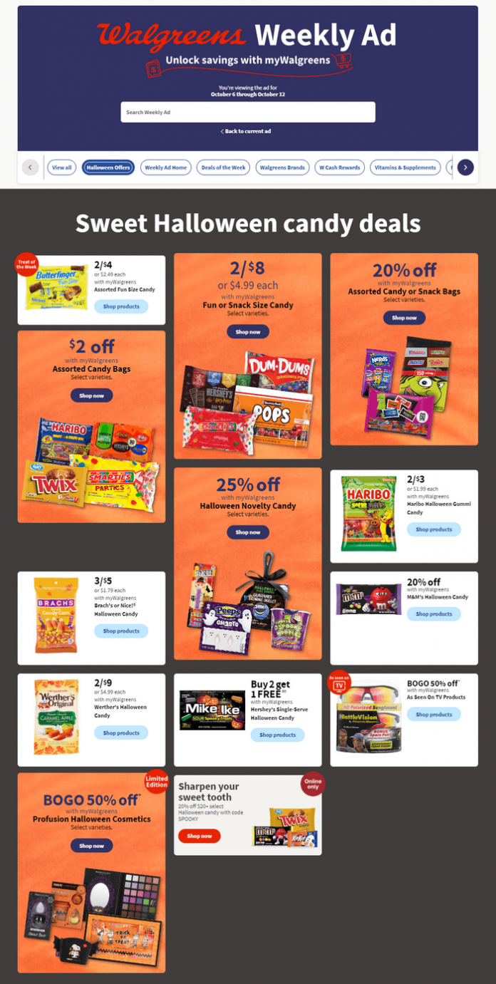 Walgreens Weekly Ad Oct 06 – Oct 12, 2024 (Halloween Promotion Included)