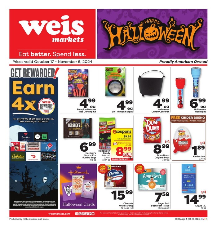 Weis Markets Monthly Ad Oct 17 – Nov 06, 2024 (Halloween Promotion ...
